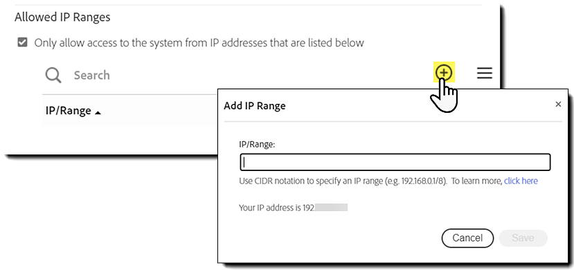 Restrict access to your account using IP address ranges Restrict access to your account using IP address ranges